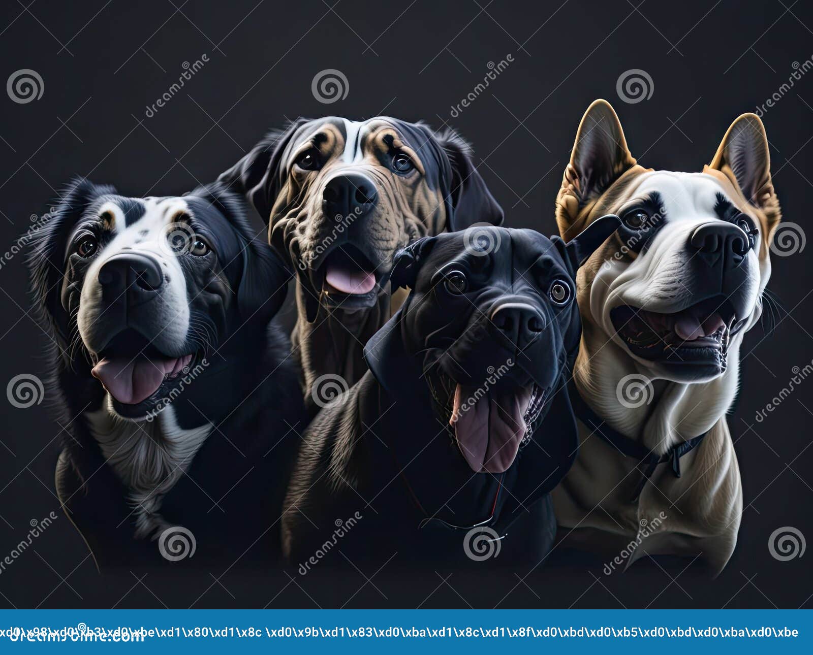 Selfie of a Group of Dogs Soft Back Light. Ai Generative Stock ...