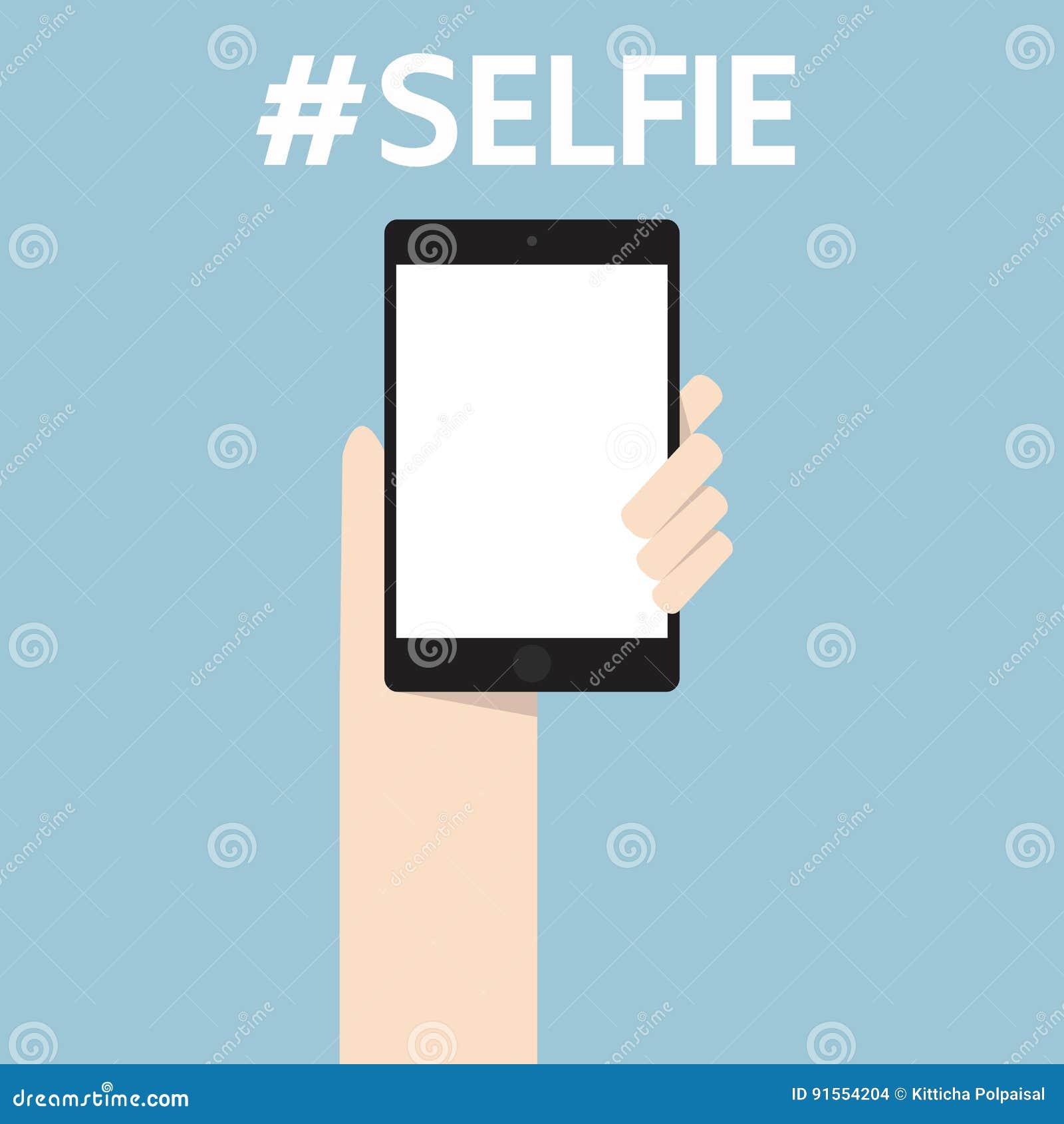 Selfie on Mobile Camera Vector, Flat Design Stock Vector - Illustration ...