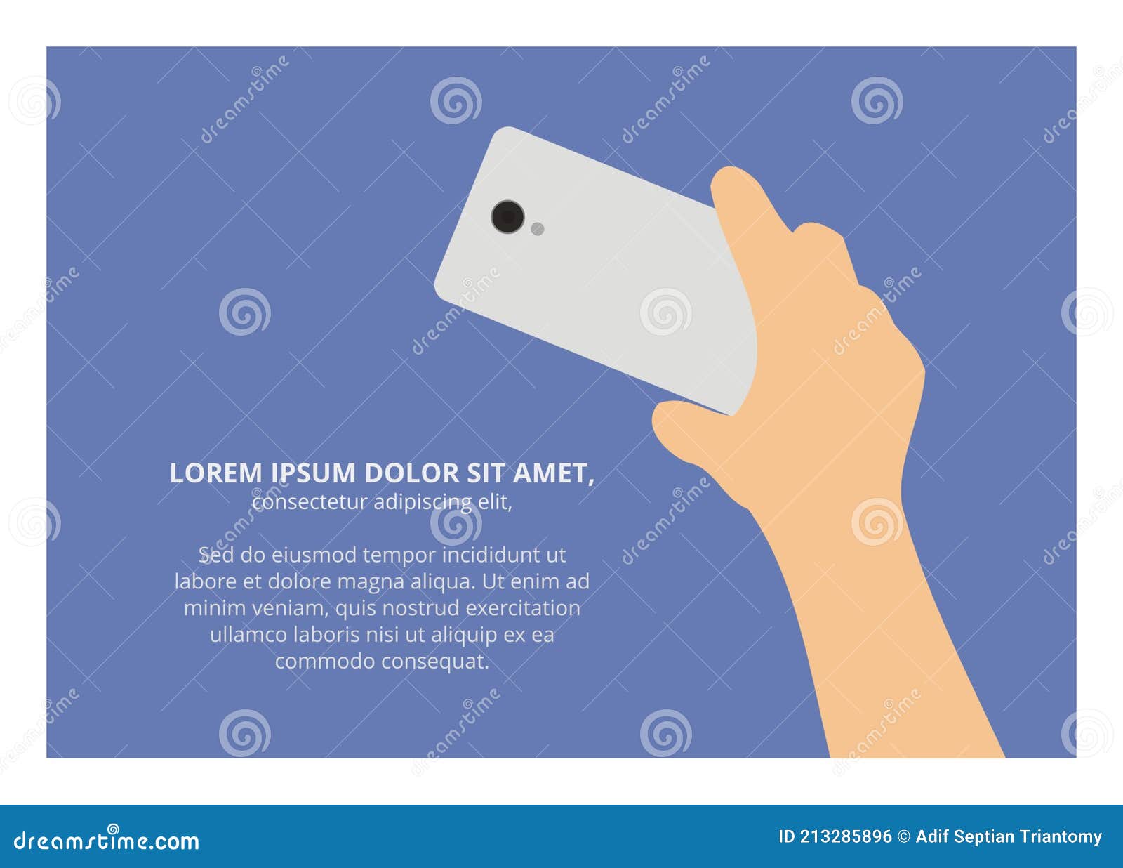 Selfie with Phone Back Camera. Simple Flat Illustration Stock Vector ...