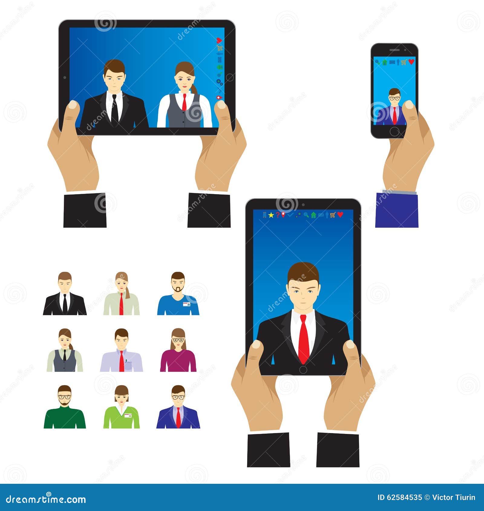 Selfie Photo on Smartphone and Tablet Computer. Stock Vector ...