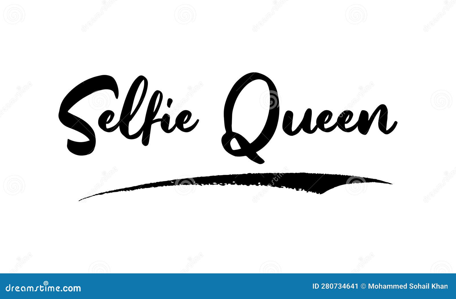 Selfie Queen Bold Typography Text Lettering Vector Design Quote Stock Vector - Illustration of ...