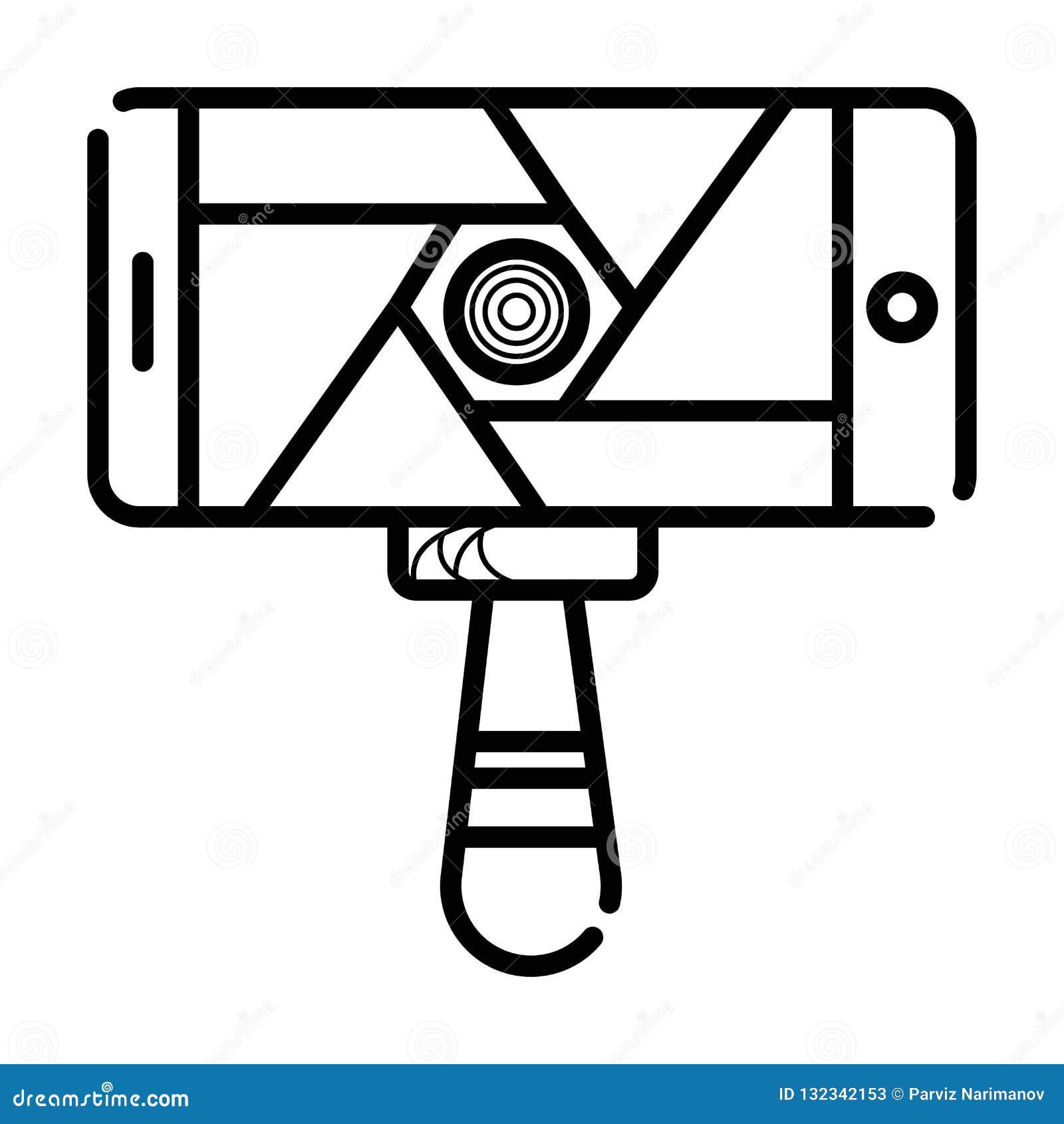 Selfie stick icon stock vector. Illustration of self - 132342153