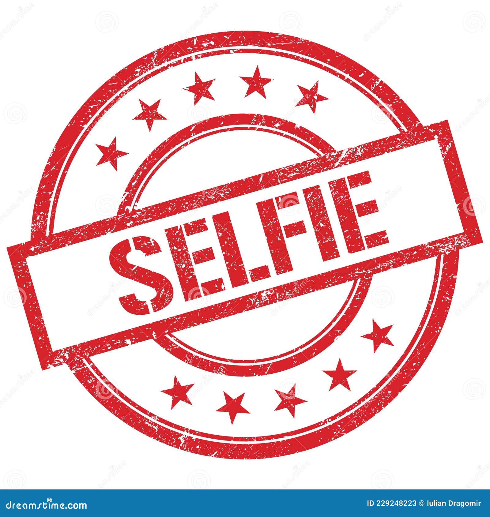 SELFIE Text Written on Red Vintage Stamp Stock Illustration ...