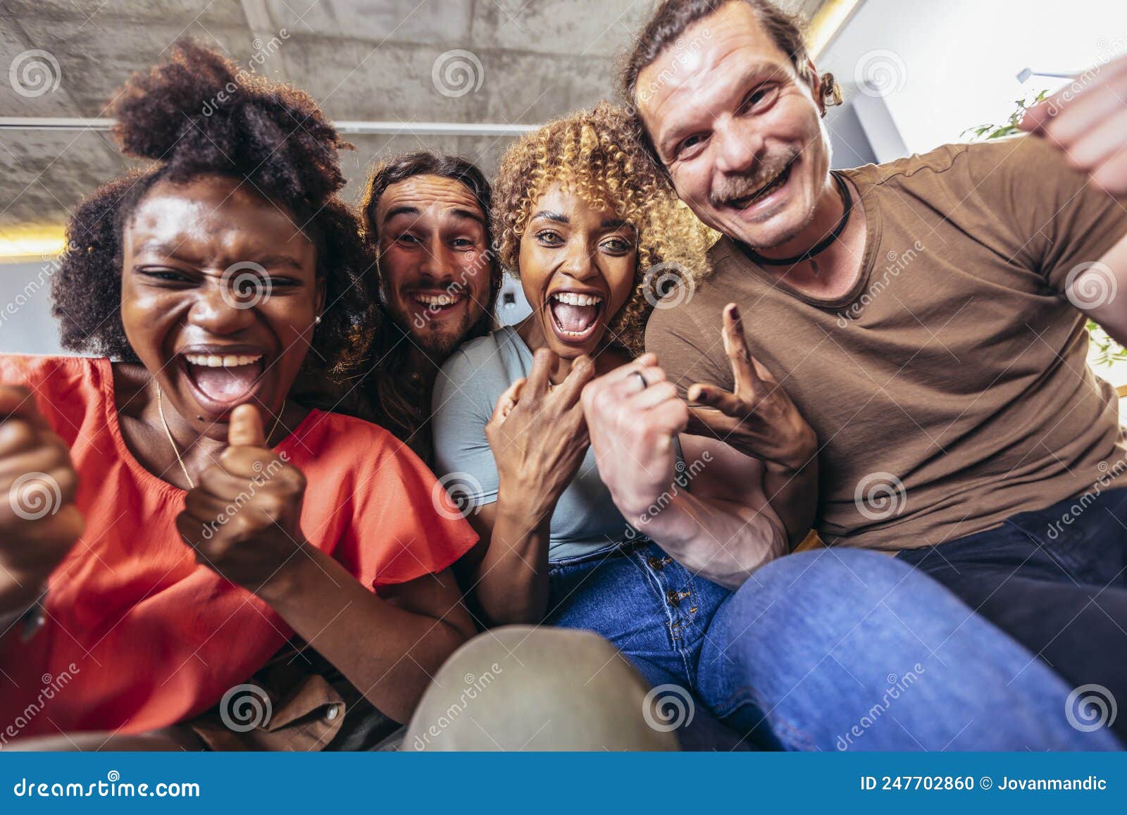 Young Smiling Friends Having Fun Together Stock Photo - Image of ...