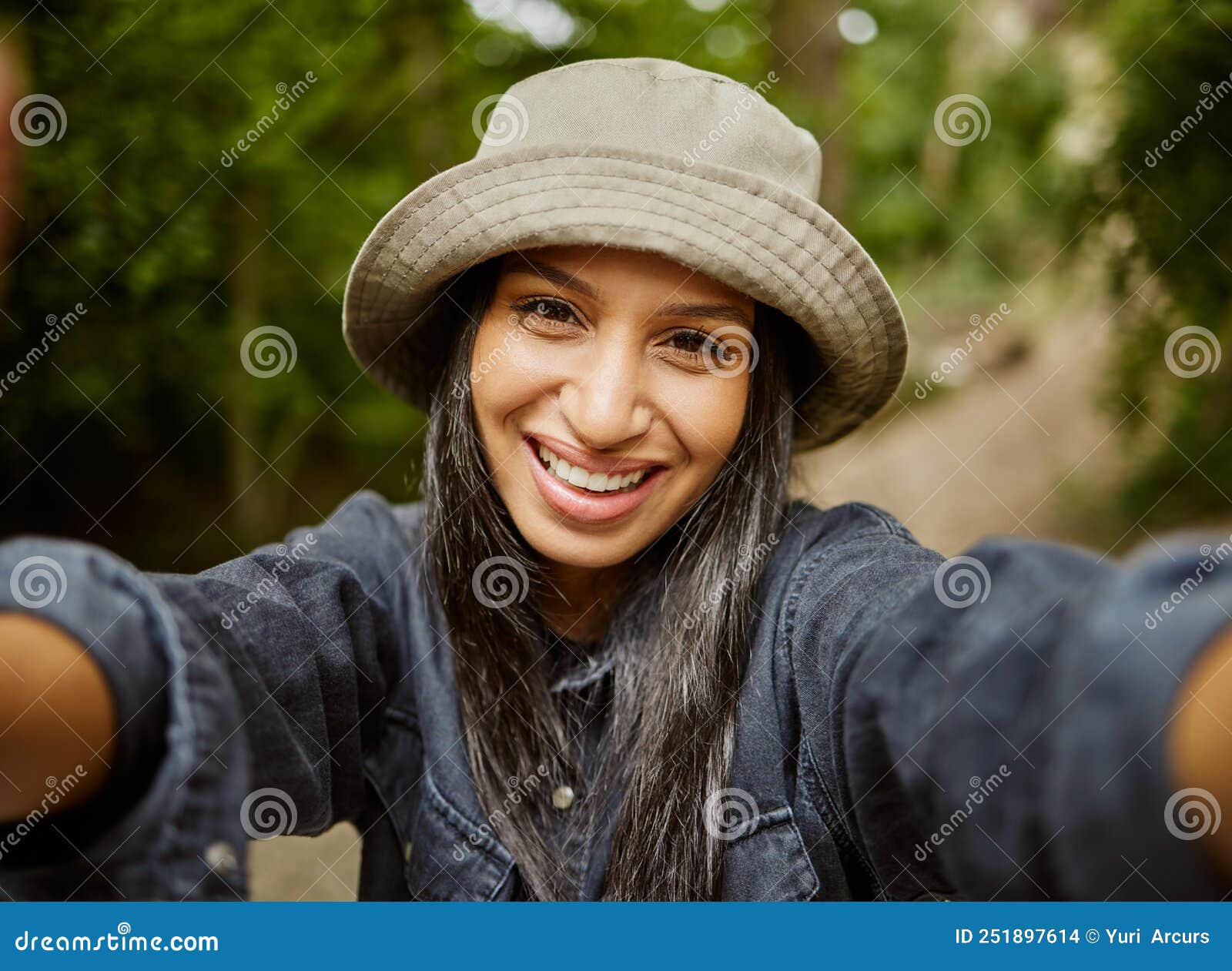 Selfies In Nature Cropped Portrait Of An Attractive Young Woman Taking