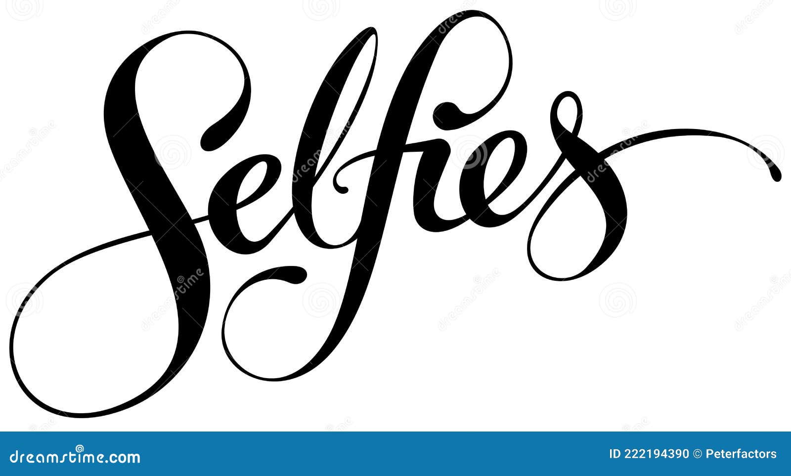 Selfies - Custom Calligraphy Text Stock Vector - Illustration of ...