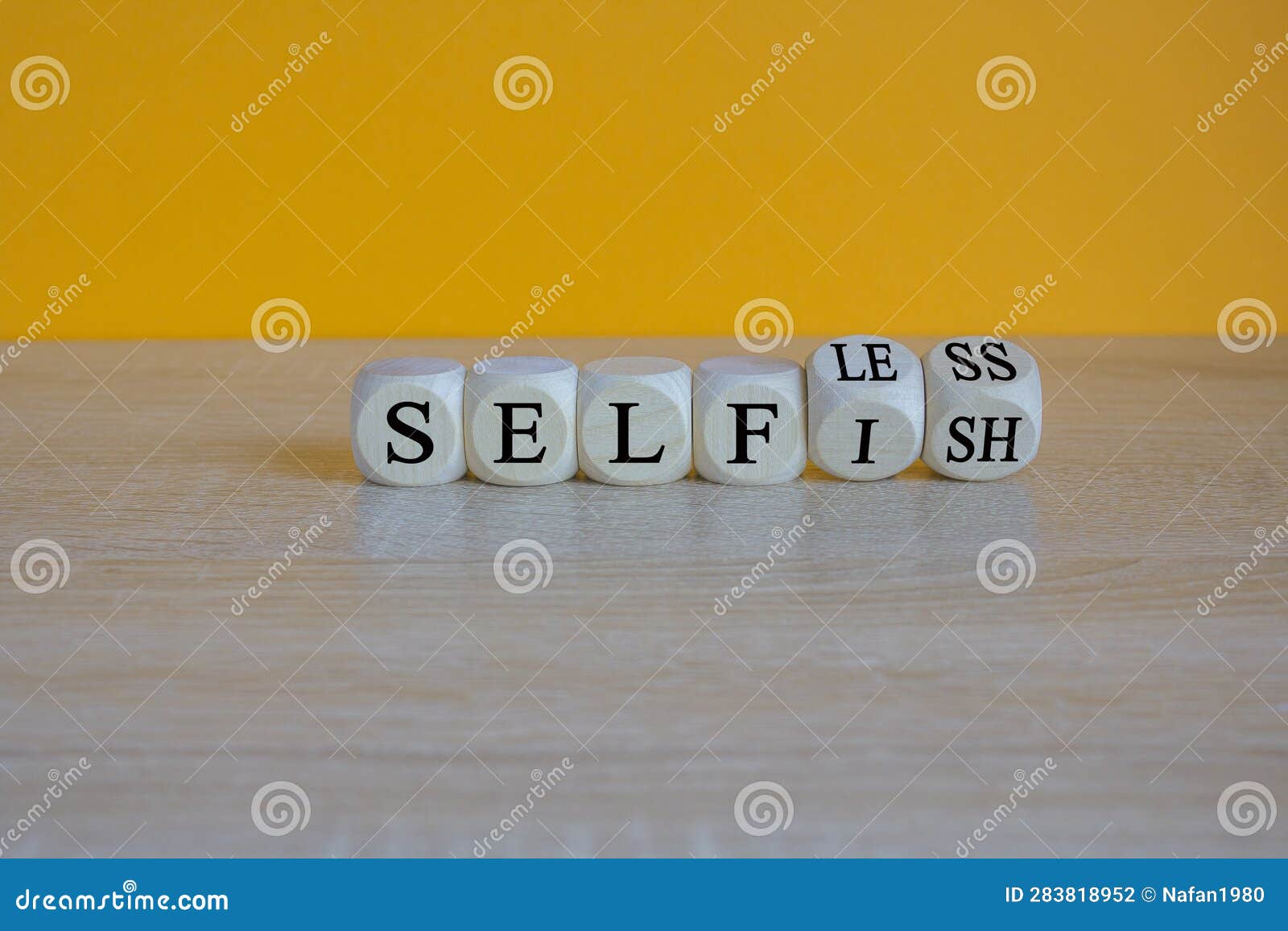 Selfish Or Selfless Symbol. Businessman Turns Cubes And Changes The ...