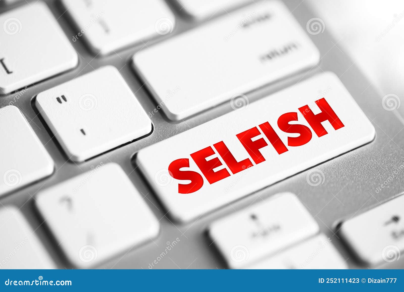 Selfish Text Button on Keyboard, Concept Background Stock Image - Image ...