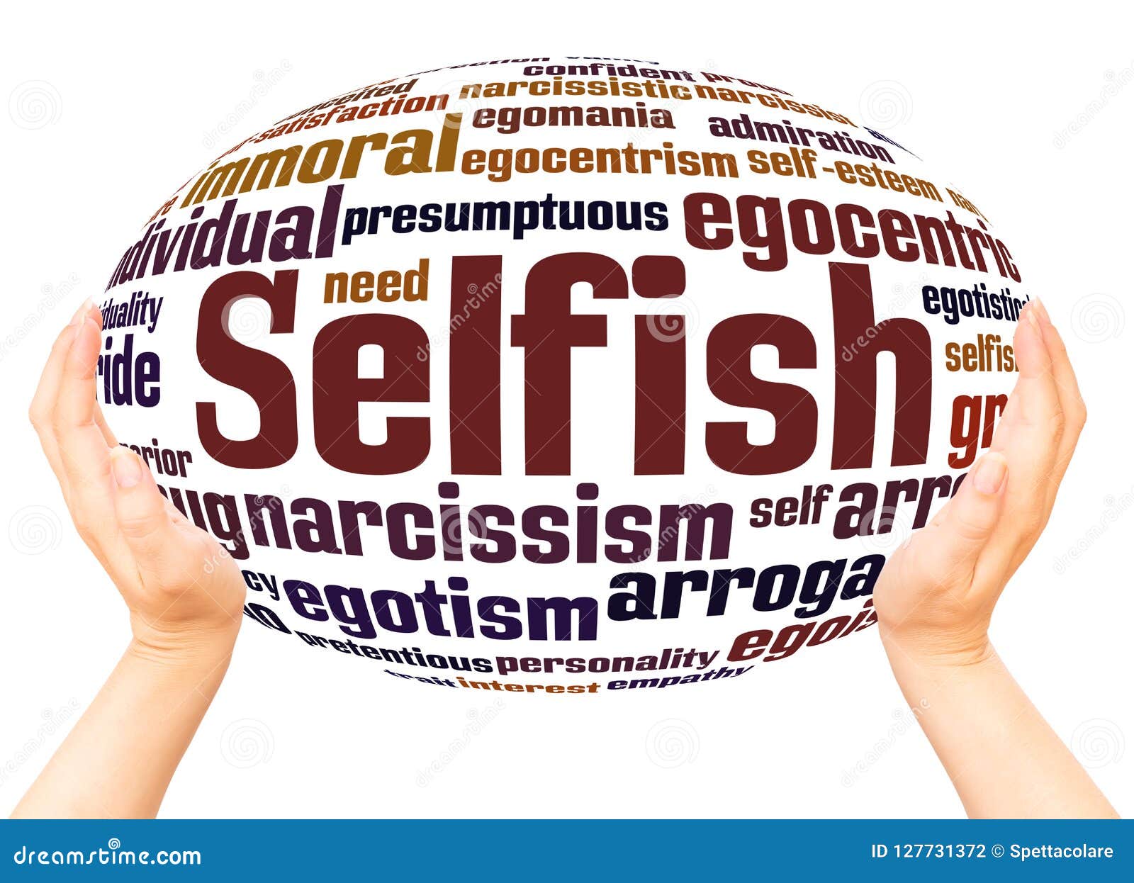 Selfish Word Cloud Hand Sphere Concept Stock Illustration ...