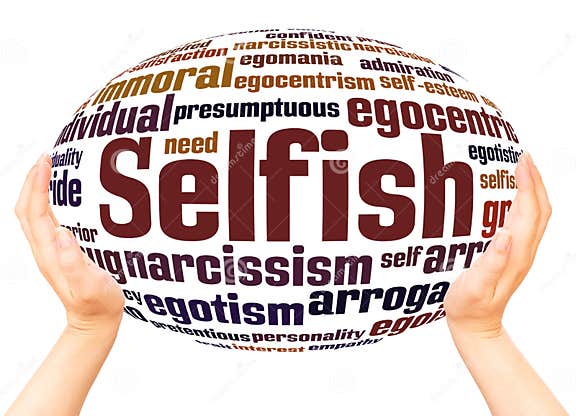 Selfish Word Cloud Hand Sphere Concept Stock Illustration ...