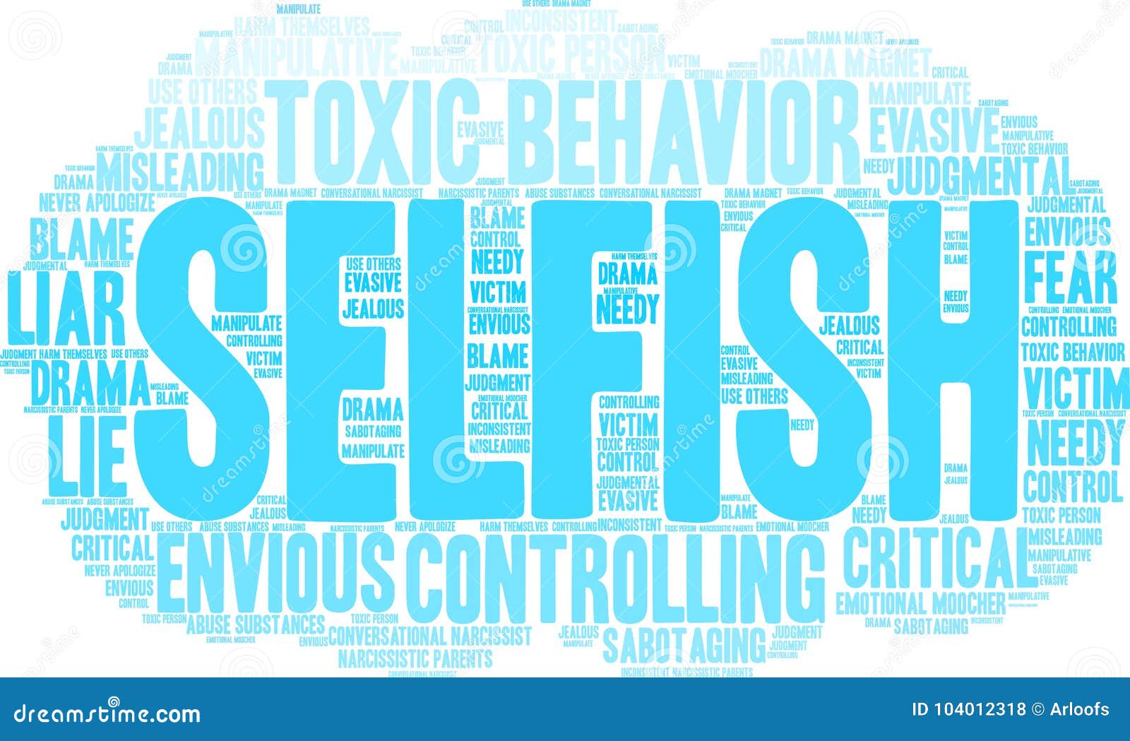 Selfish Word Cloud stock vector. Illustration of envious - 104012318