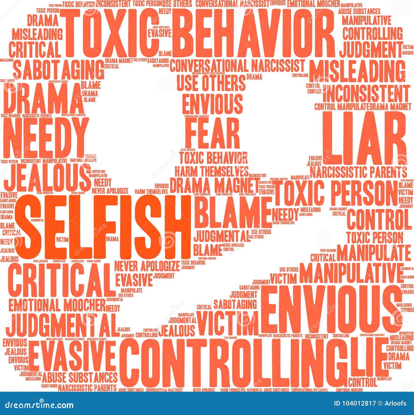 Selfish Word Cloud stock illustration. Illustration of misleading ...