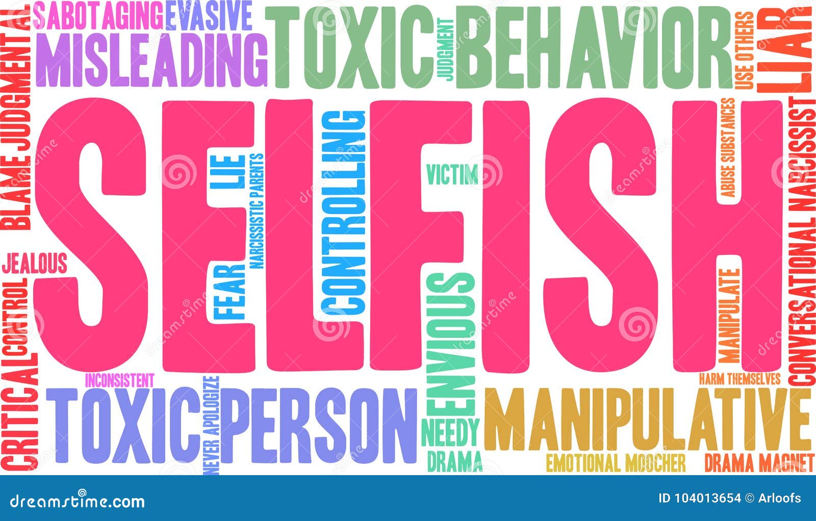 Selfish Word Cloud stock illustration. Illustration of manipulative ...