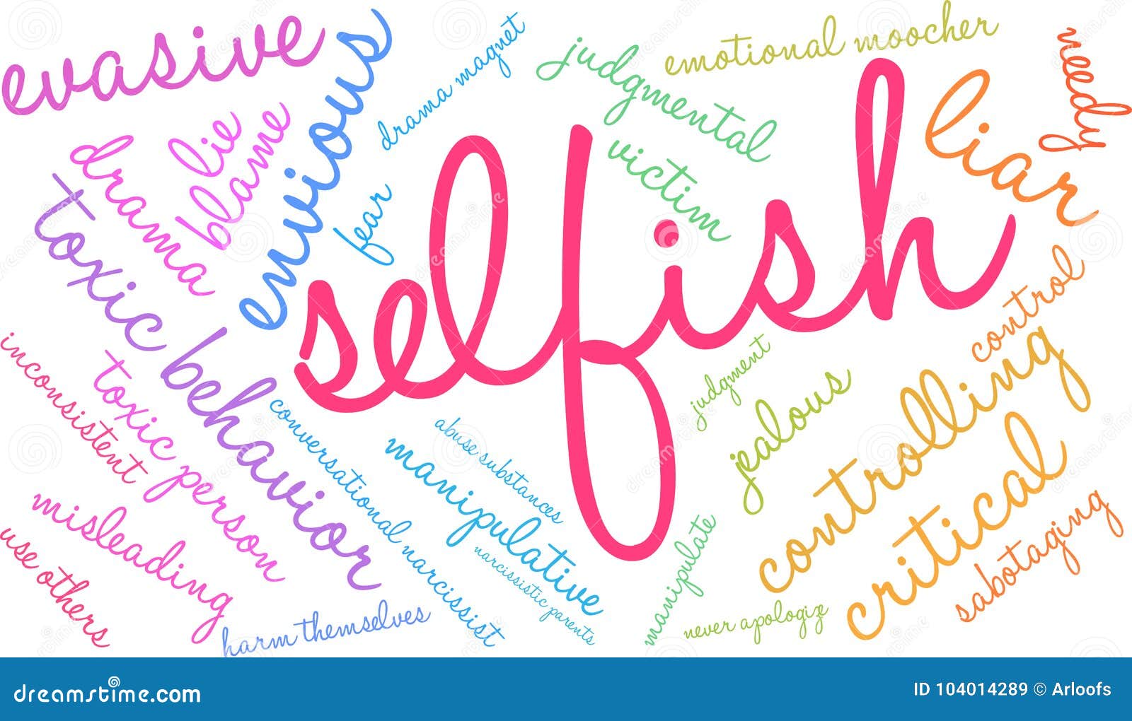 Selfish Word Cloud stock illustration. Illustration of conversational ...