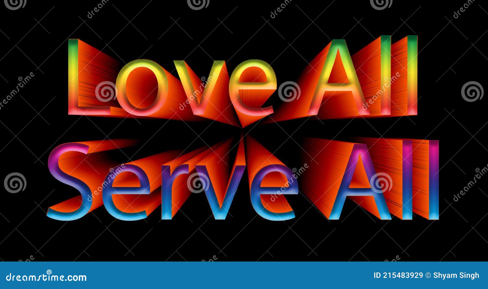 Selfless Service is Best Done by Loving All Stock Illustration ...