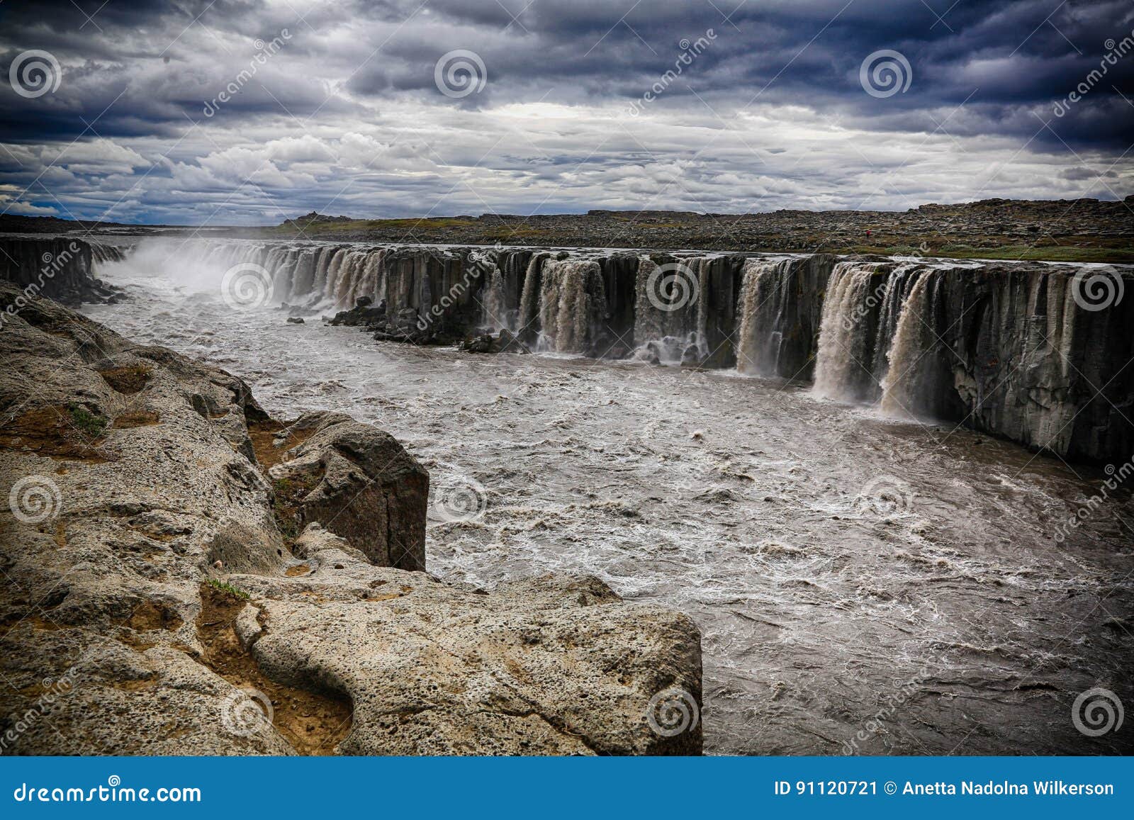Selfoss Waterfall in Iceland Stock Image - Image of flow, location ...