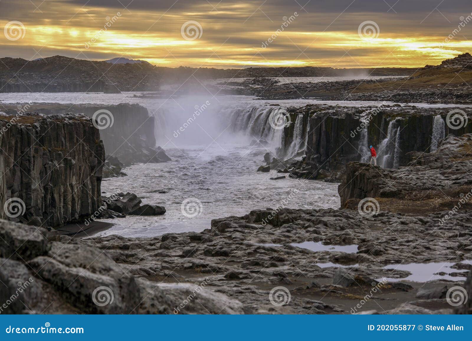 Selfoss Waterfall in Northern Iceland Stock Image - Image of dawn ...