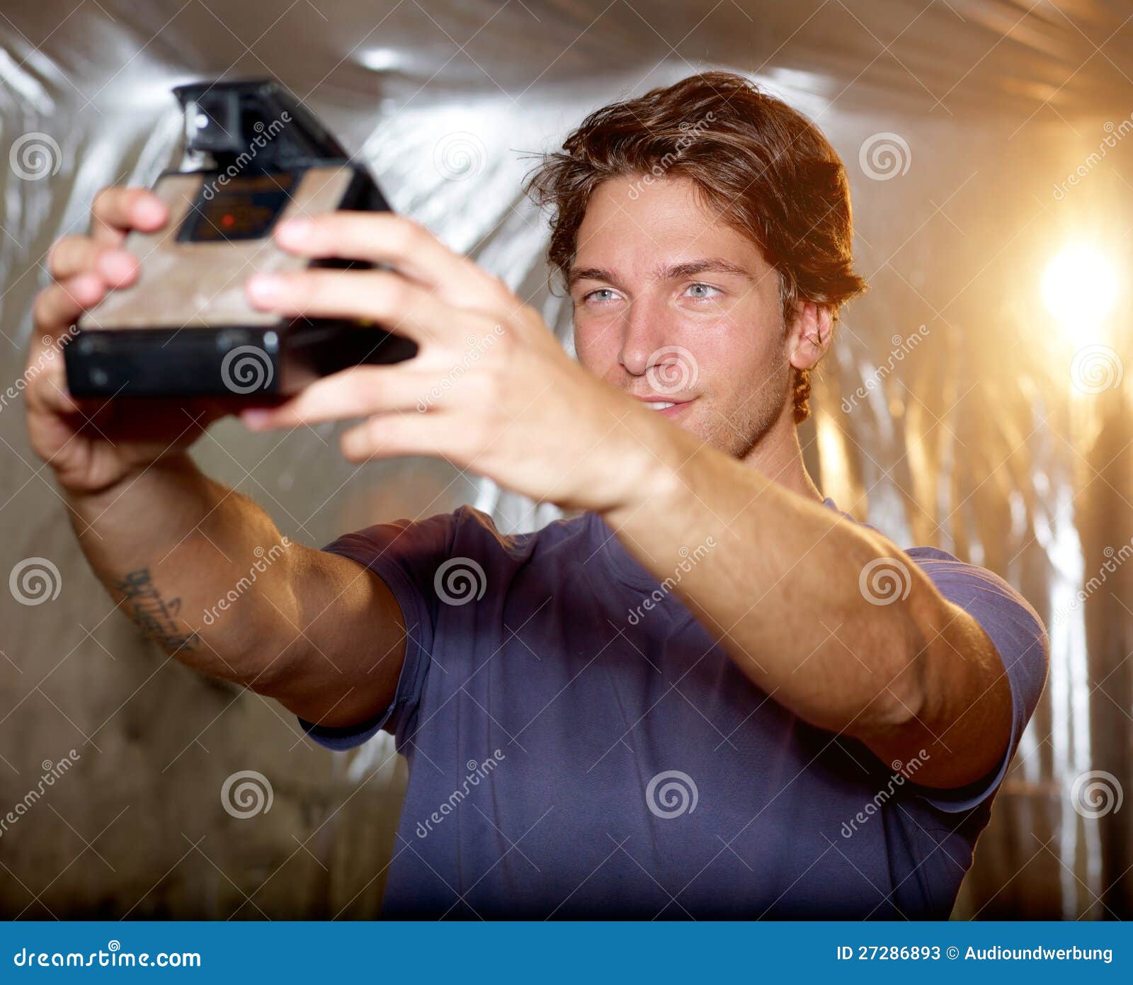 Selfportrait snapshot stock image. Image of hobby, analog - 27286893