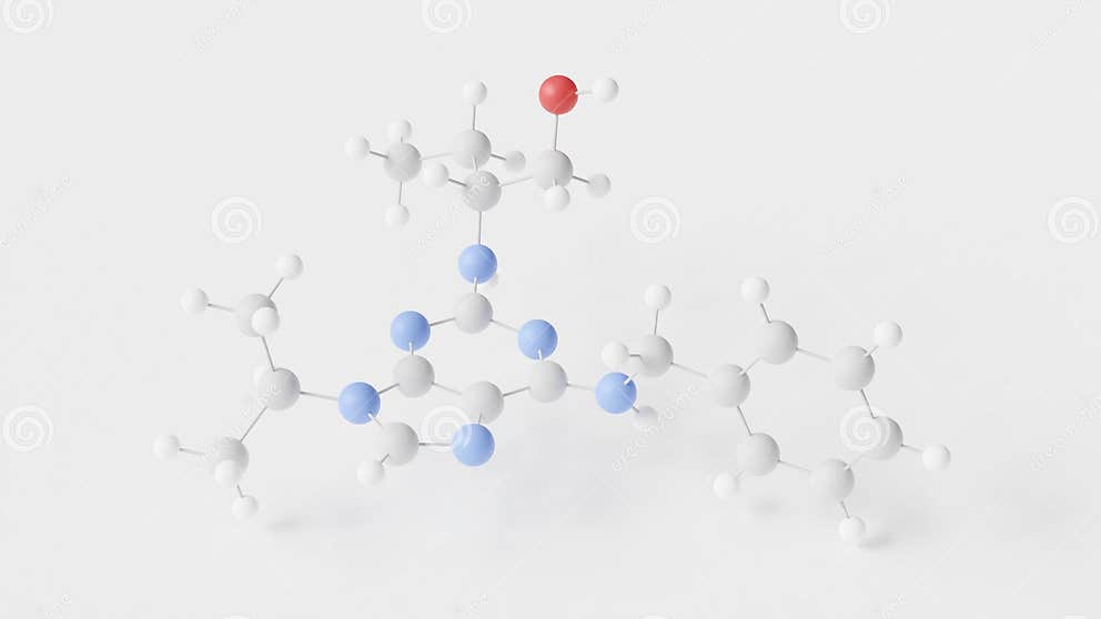Seliciclib Molecule 3d, Molecular Structure, Ball and Stick Model ...