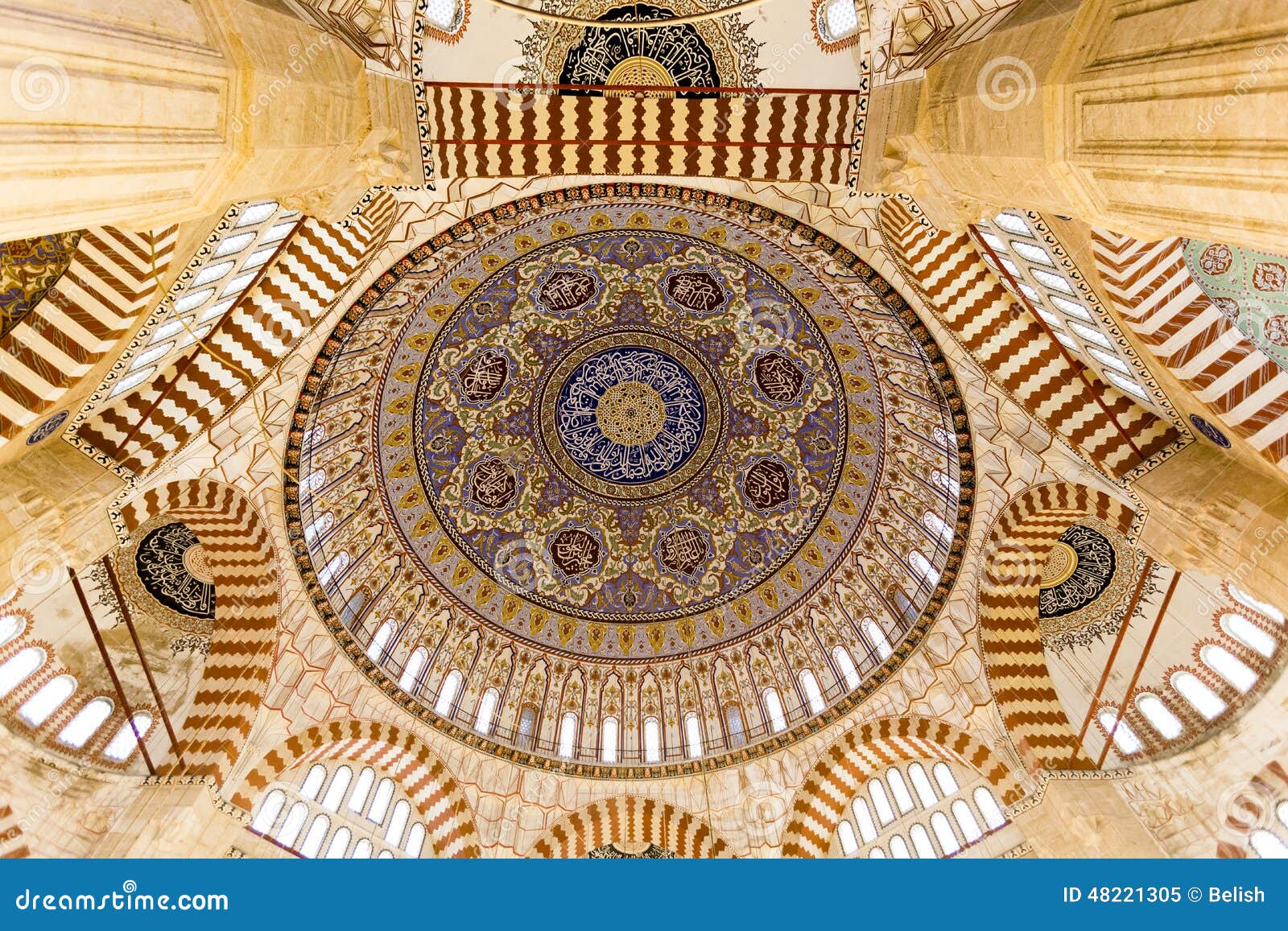 Selimiye Mosque Dome Interior Stock Image - Image of spirituality, dome ...