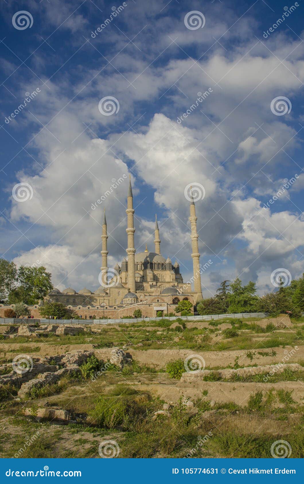 Selimiye Mosque in Edirne stock image. Image of destinations - 105774631