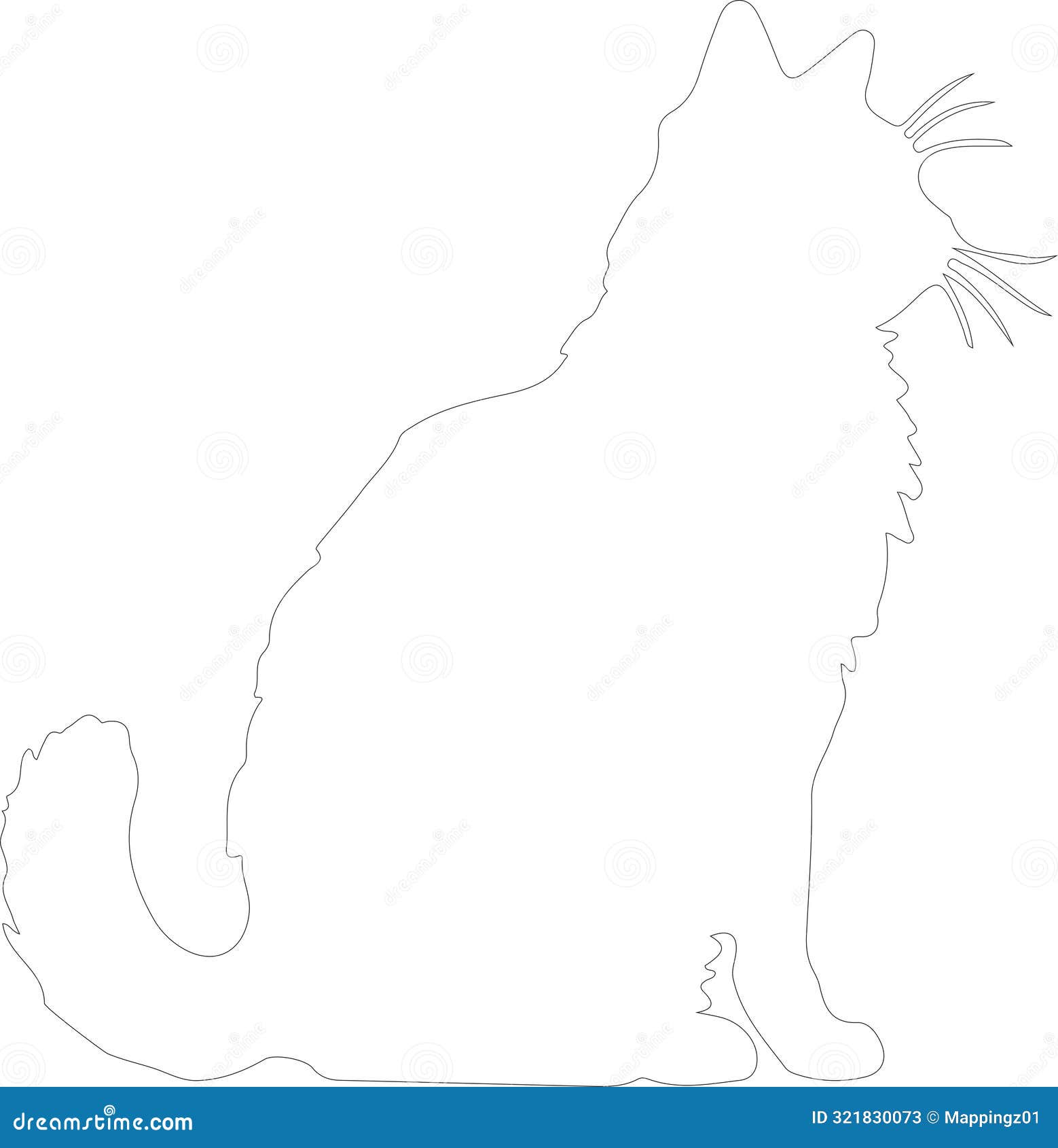 Selkirk Rex Cat Outline Outline Silhouette Generative Ai Cartoon Vector ...