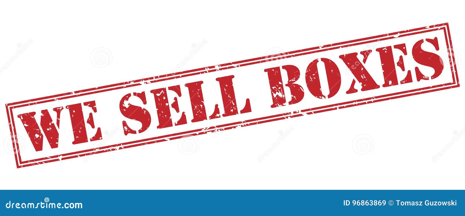 We sell boxes red stamp stock illustration. Illustration of icon - 96863869