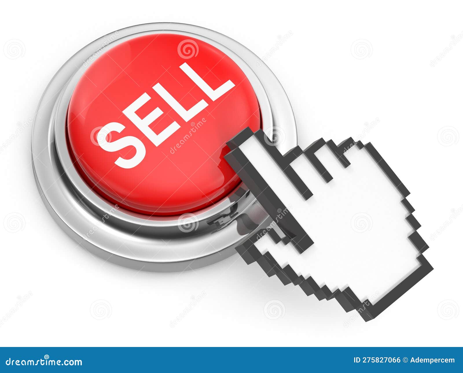 Sell Button with Hand Cursor Stock Illustration - Illustration of ...