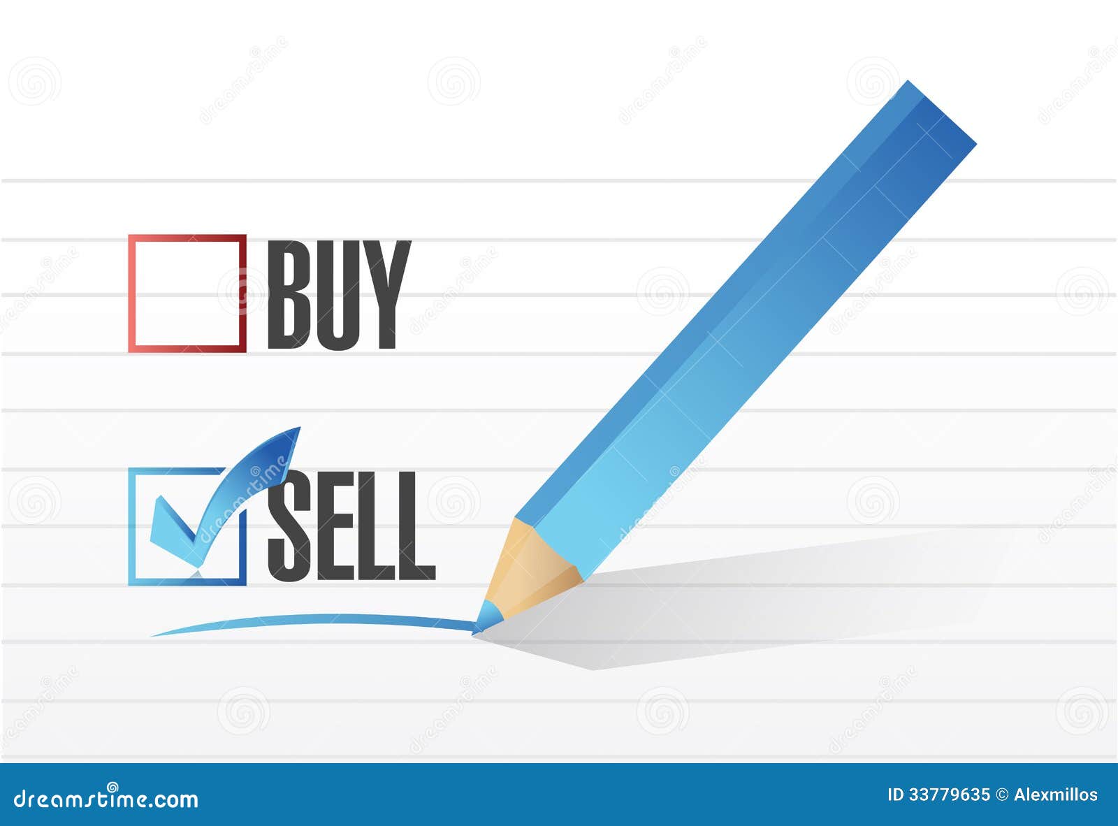 Sell Over Buy Check Mark Illustration Design Stock Illustration ...