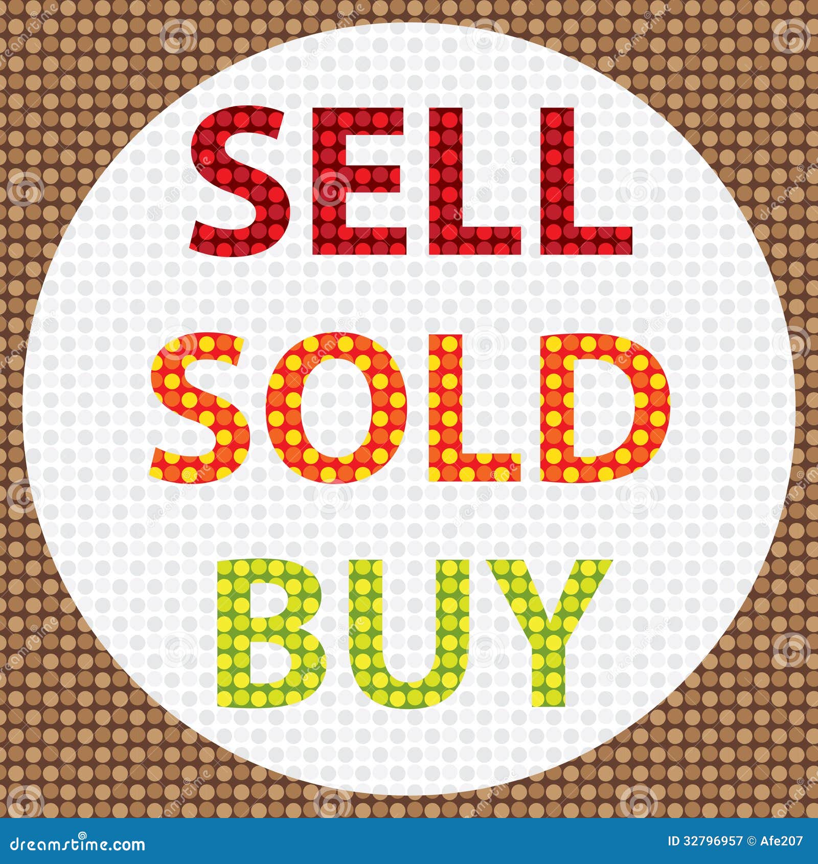 Sell sold buy dot vector stock vector. Illustration of clearance - 32796957
