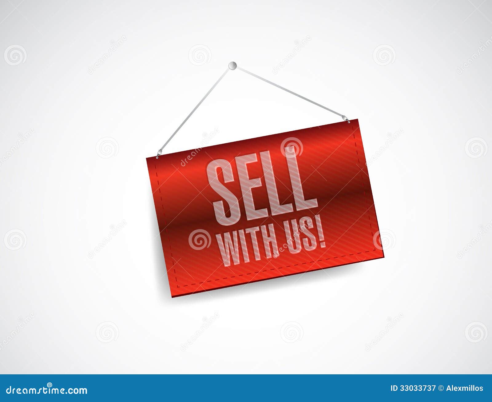 Sell with Us Red Banner Illustration Design Stock Illustration ...