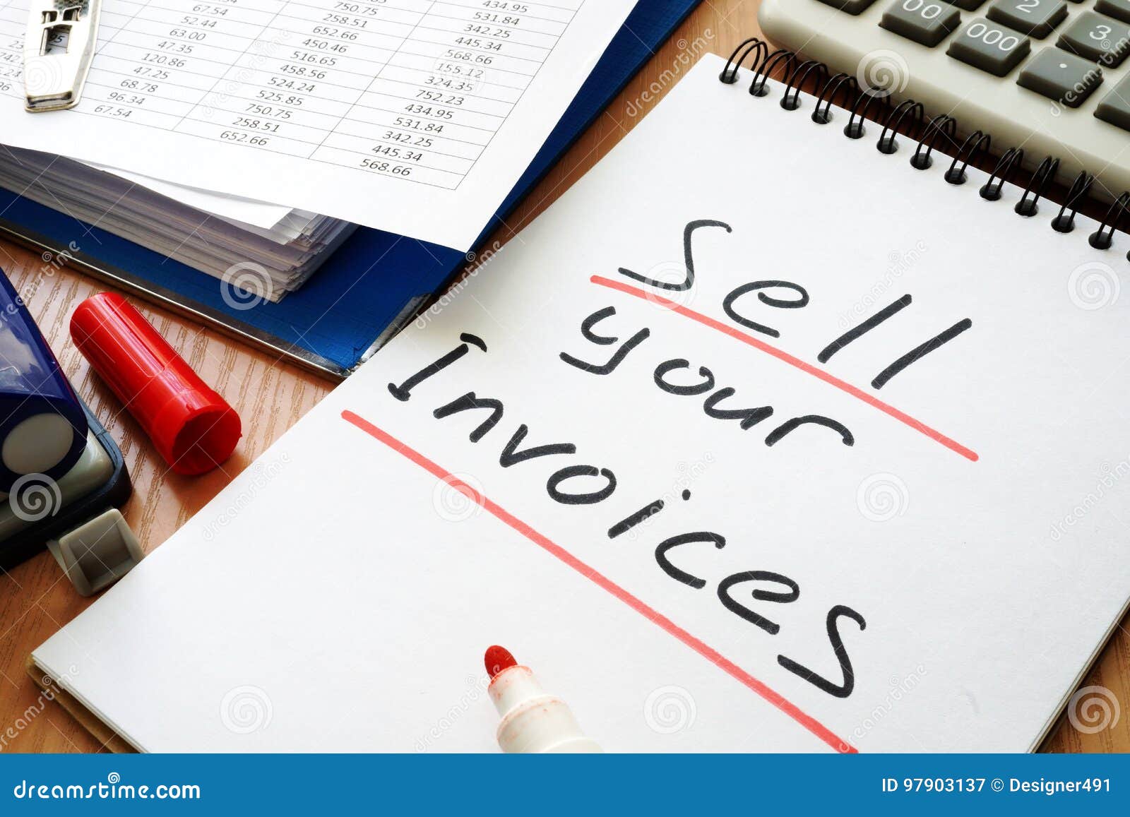 Sell your invoices. stock image. Image of invoice, money - 97903137