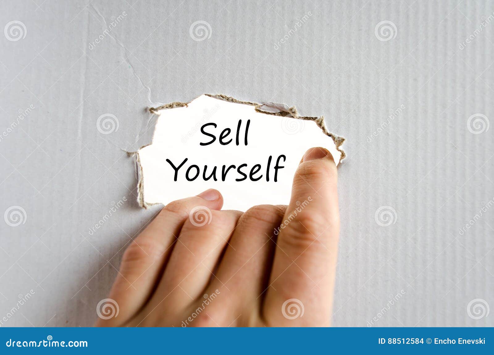 Sell yourself text concept stock photo. Image of attitude - 88512584