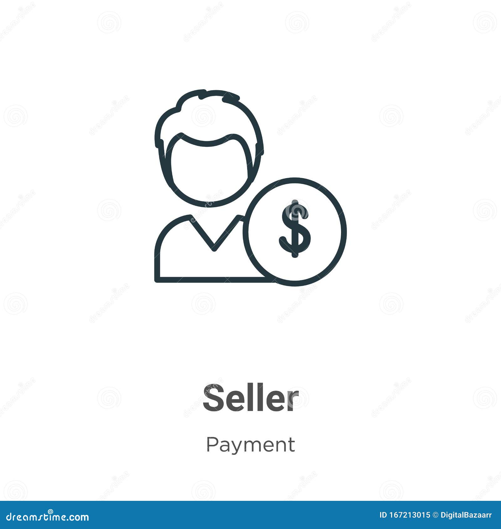 Seller Outline Vector Icon. Thin Line Black Seller Icon, Flat Vector ...