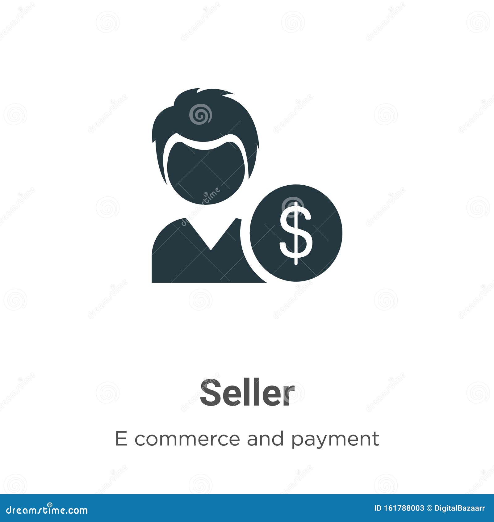 Seller Vector Icon on White Background. Flat Vector Seller Icon Symbol ...