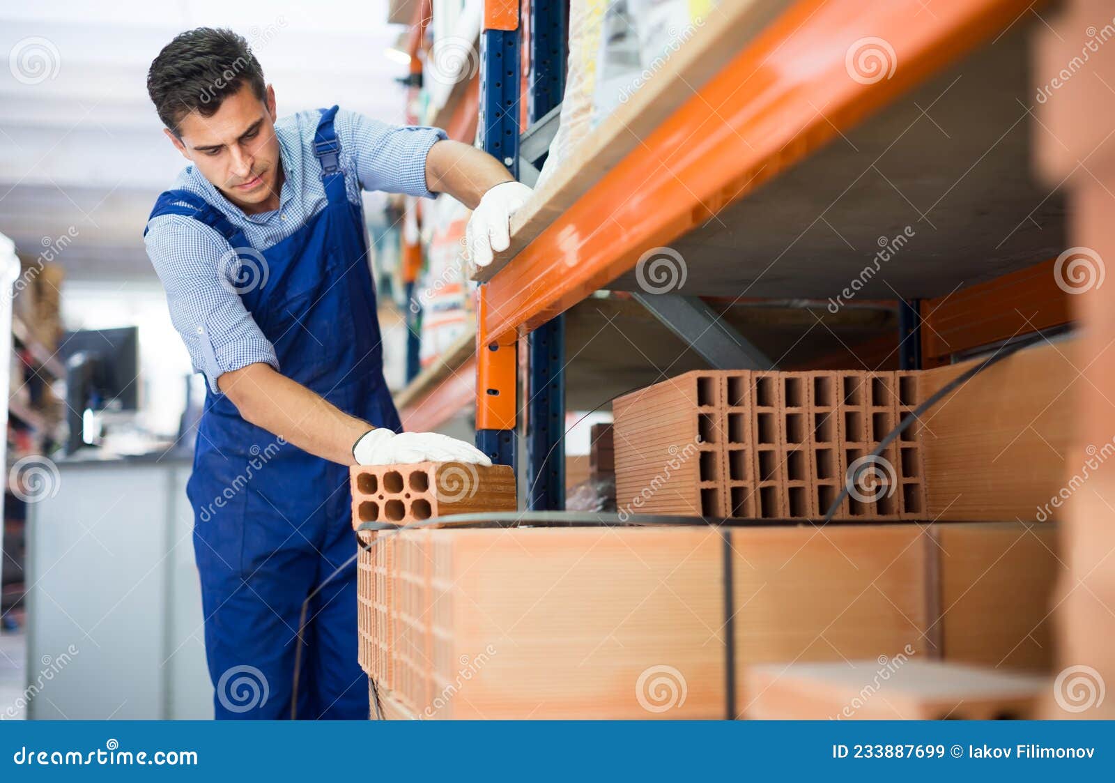 Sellerman is Calculating Bricks before Selling Stock Image - Image of ...