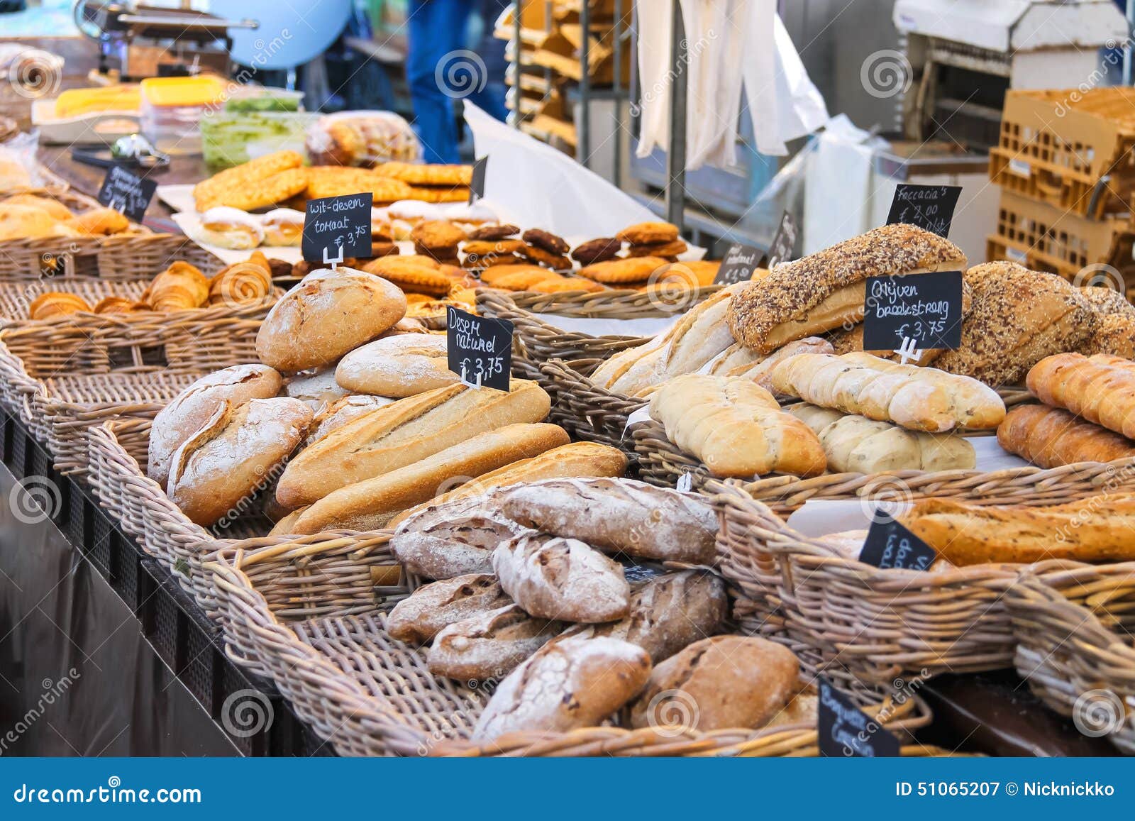 Selling Bread on the Market, the Netherlands Stock Image - Image of ...