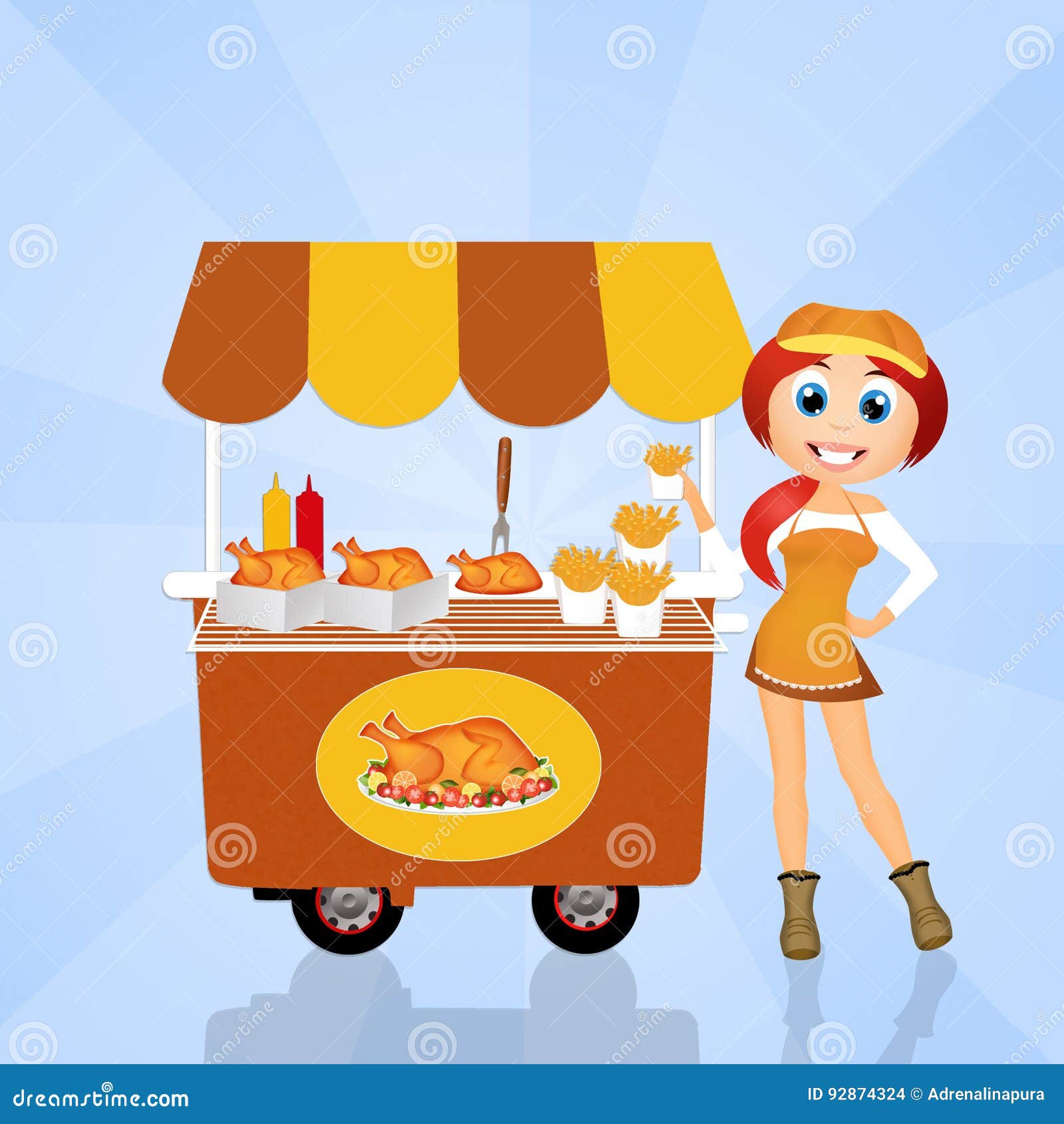 Selling chicken stock illustration. Illustration of fried - 92874324