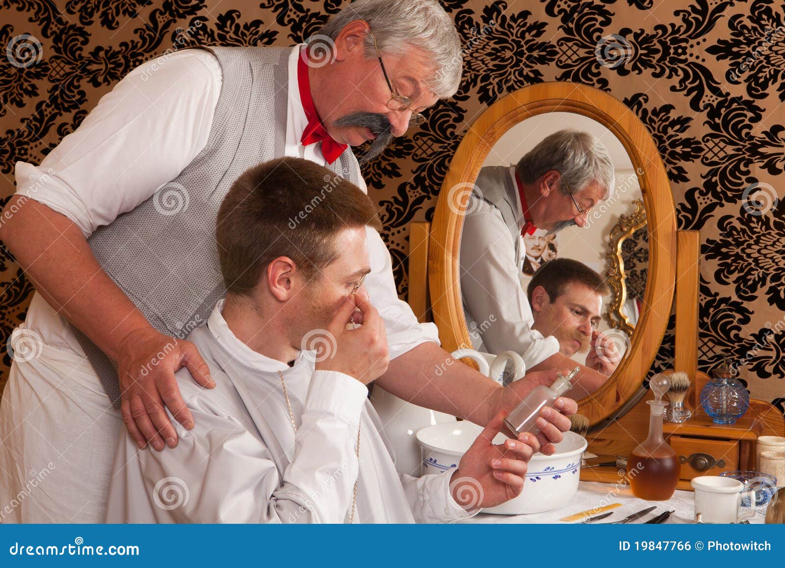 Selling a customer stock photo. Image of people, bottle - 19847766