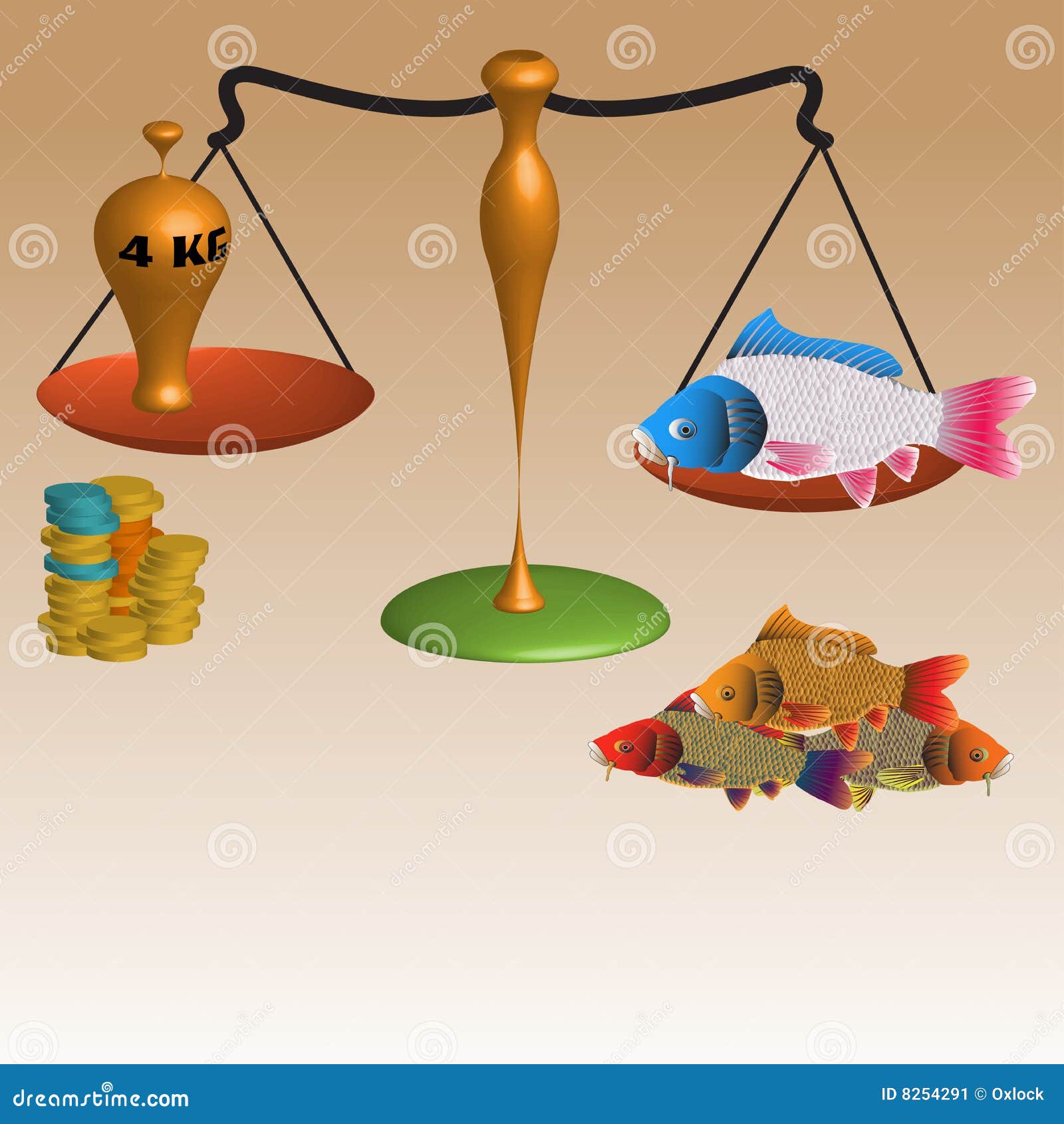 Selling fish stock vector. Illustration of fresh, artwork - 8254291