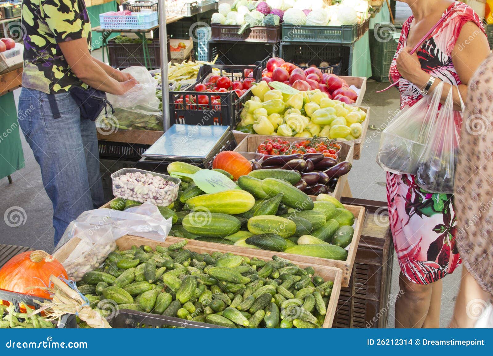 Selling Fresh Vegetables on Market Stock Photo - Image of woman ...
