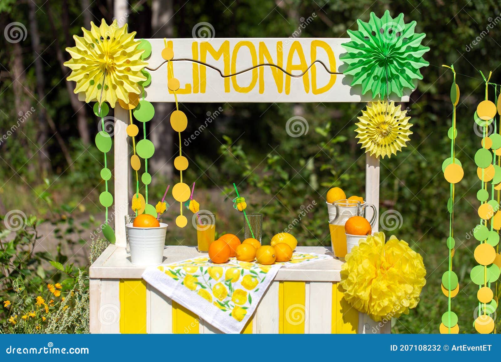 Selling Lemonade in Summer Park Stock Photo - Image of multifruit ...