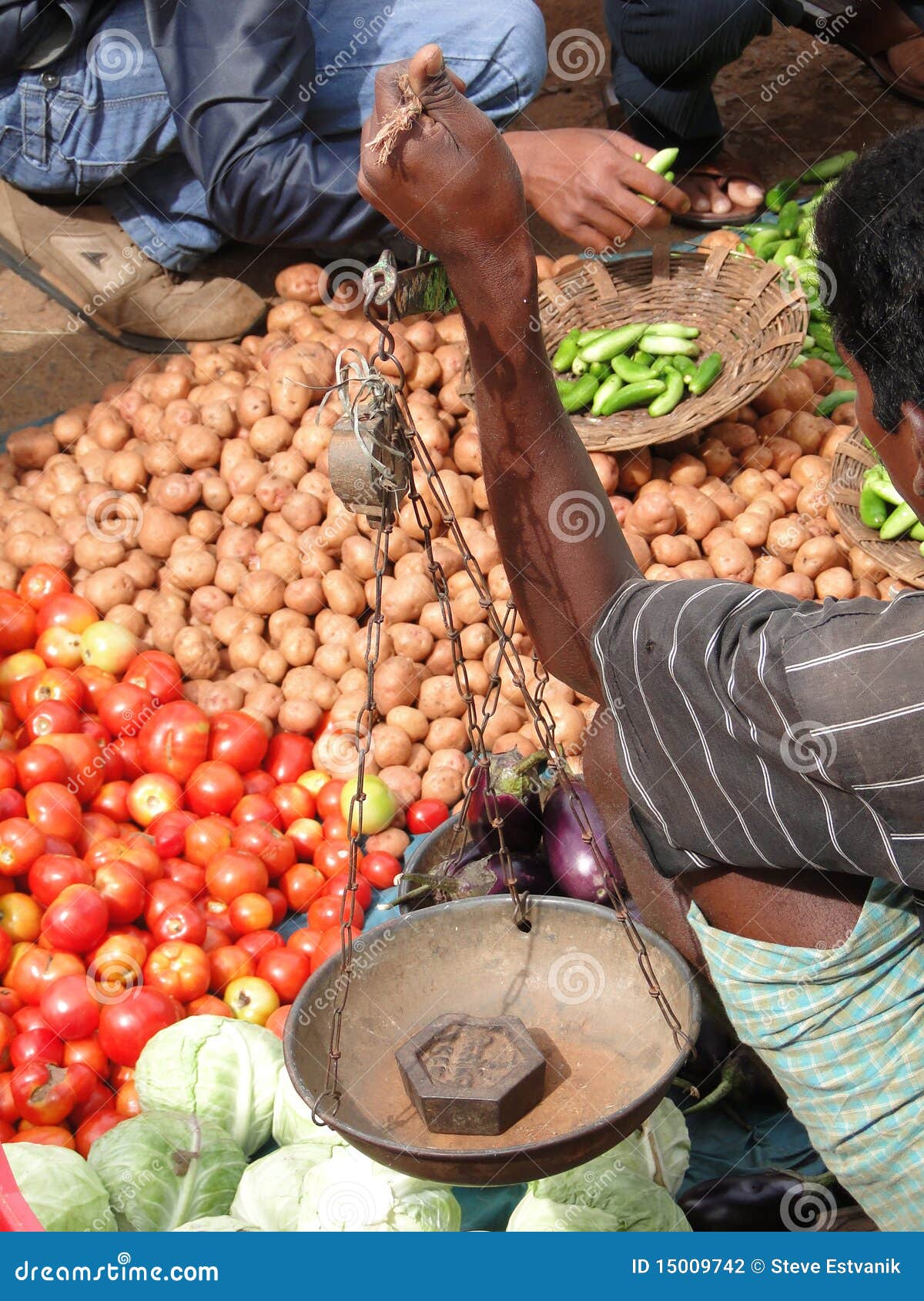 Selling Potatoes at the Weekly Market Stock Photo - Image of potato ...