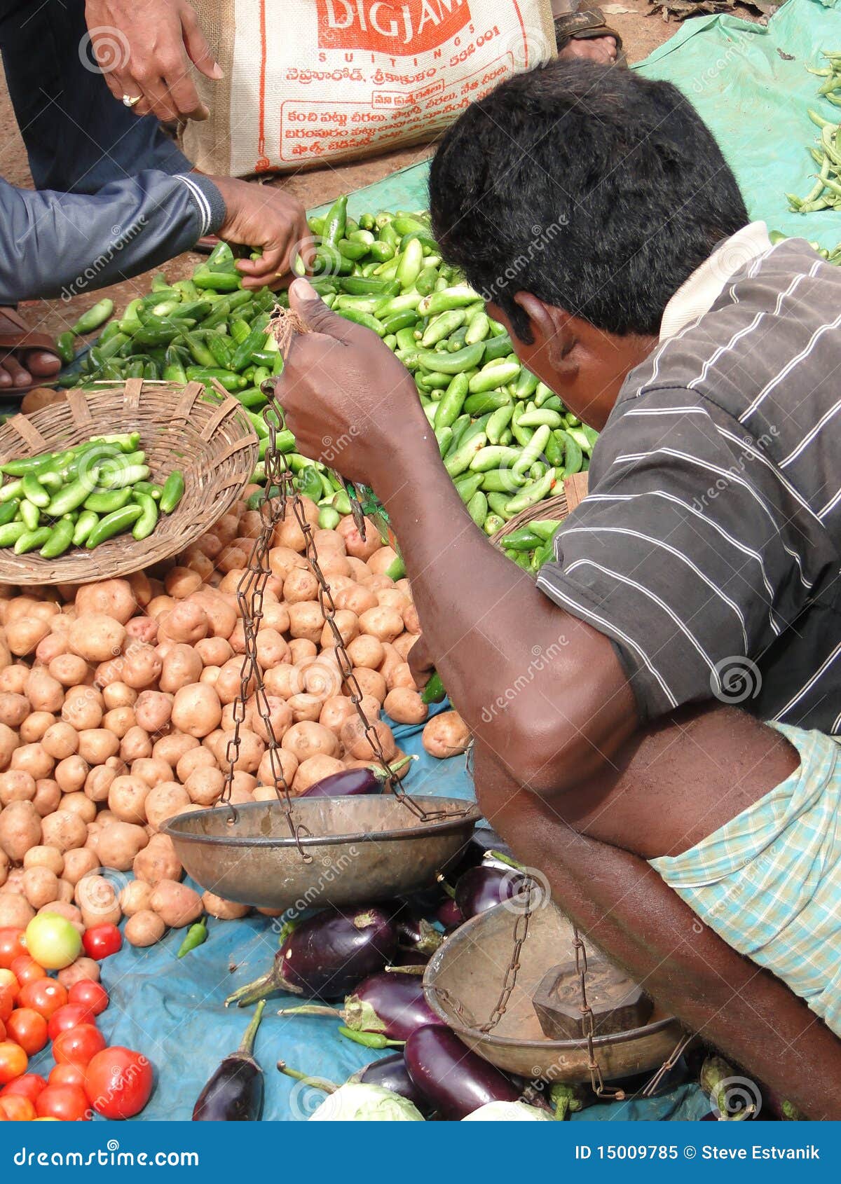 Selling Potatoes at the Weekly Market Editorial Image - Image of plant ...