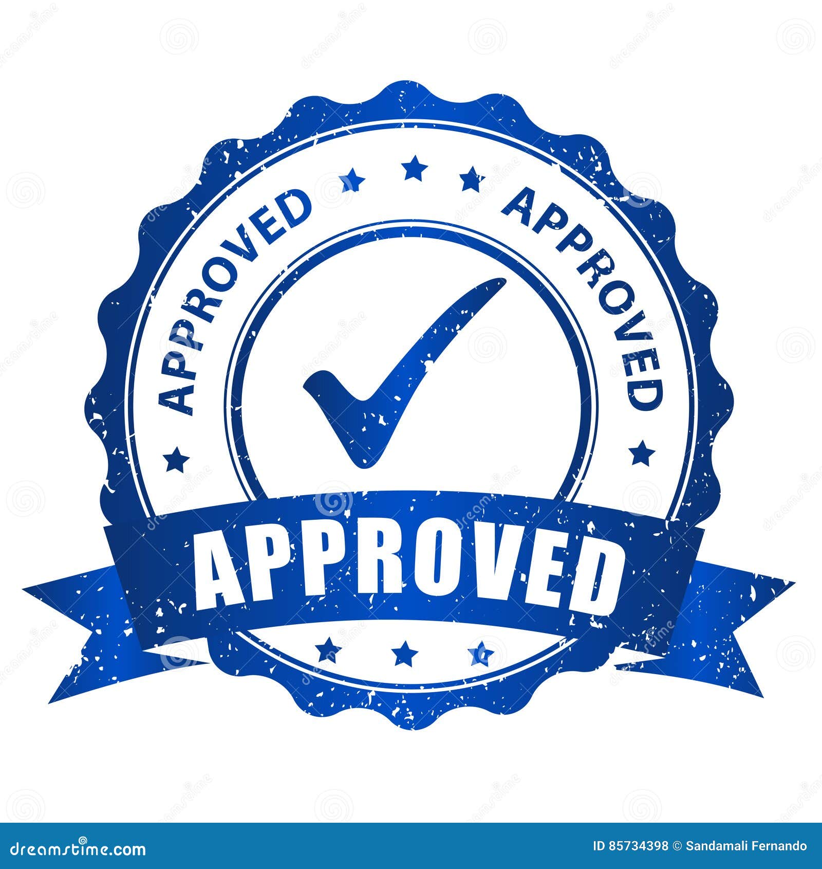 Sello aprobado stock de ilustración. Ilustración de aislado - 85734398