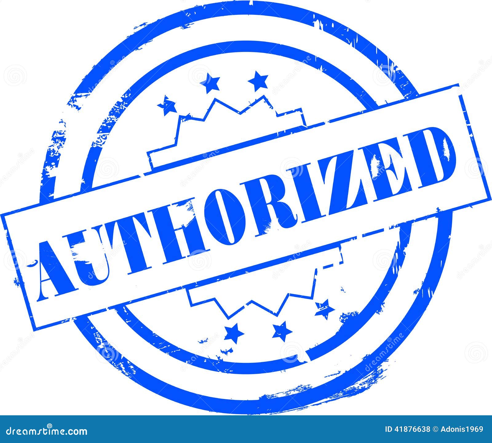 Sello autorizado ilustración del vector. Ilustración de azul - 41876638