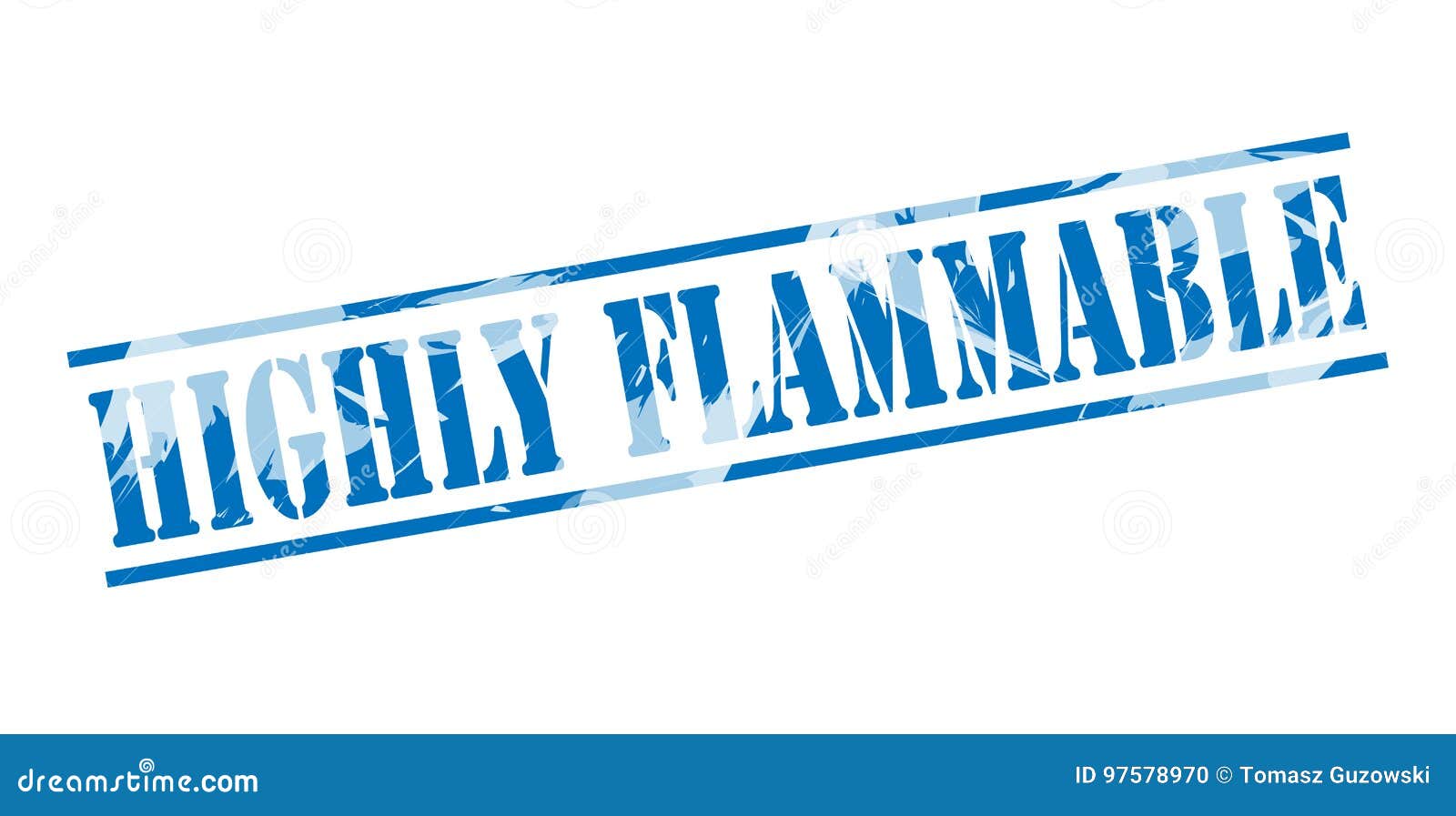 Sello Azul Altamente Inflamable Stock de ilustración - Ilustración de ...