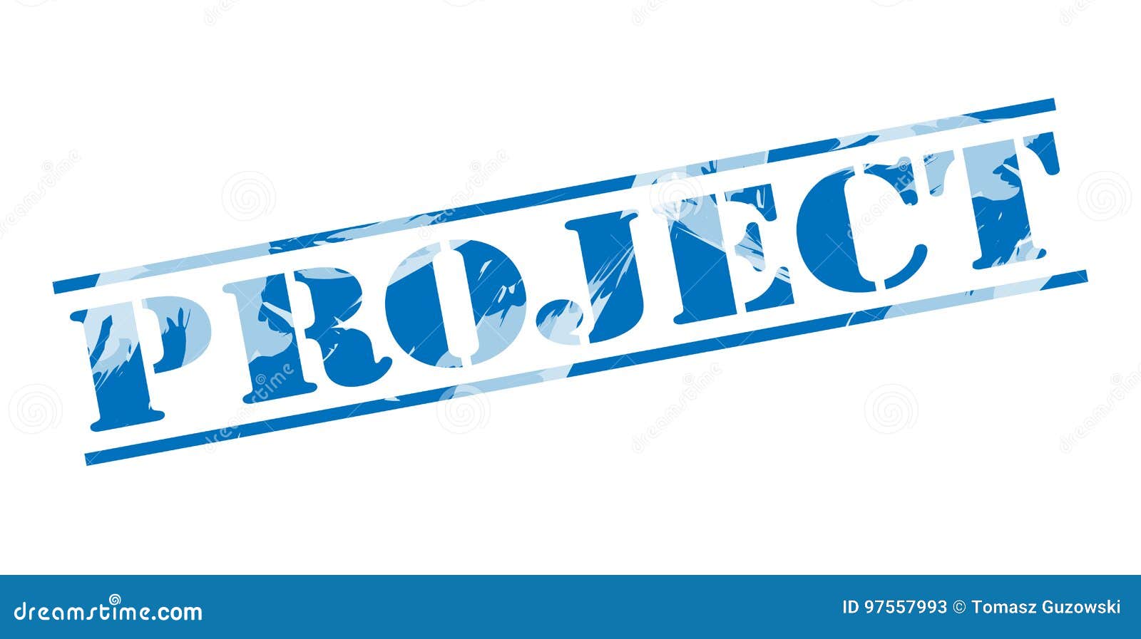 Sello azul del proyecto stock de ilustración. Ilustración de bandera ...