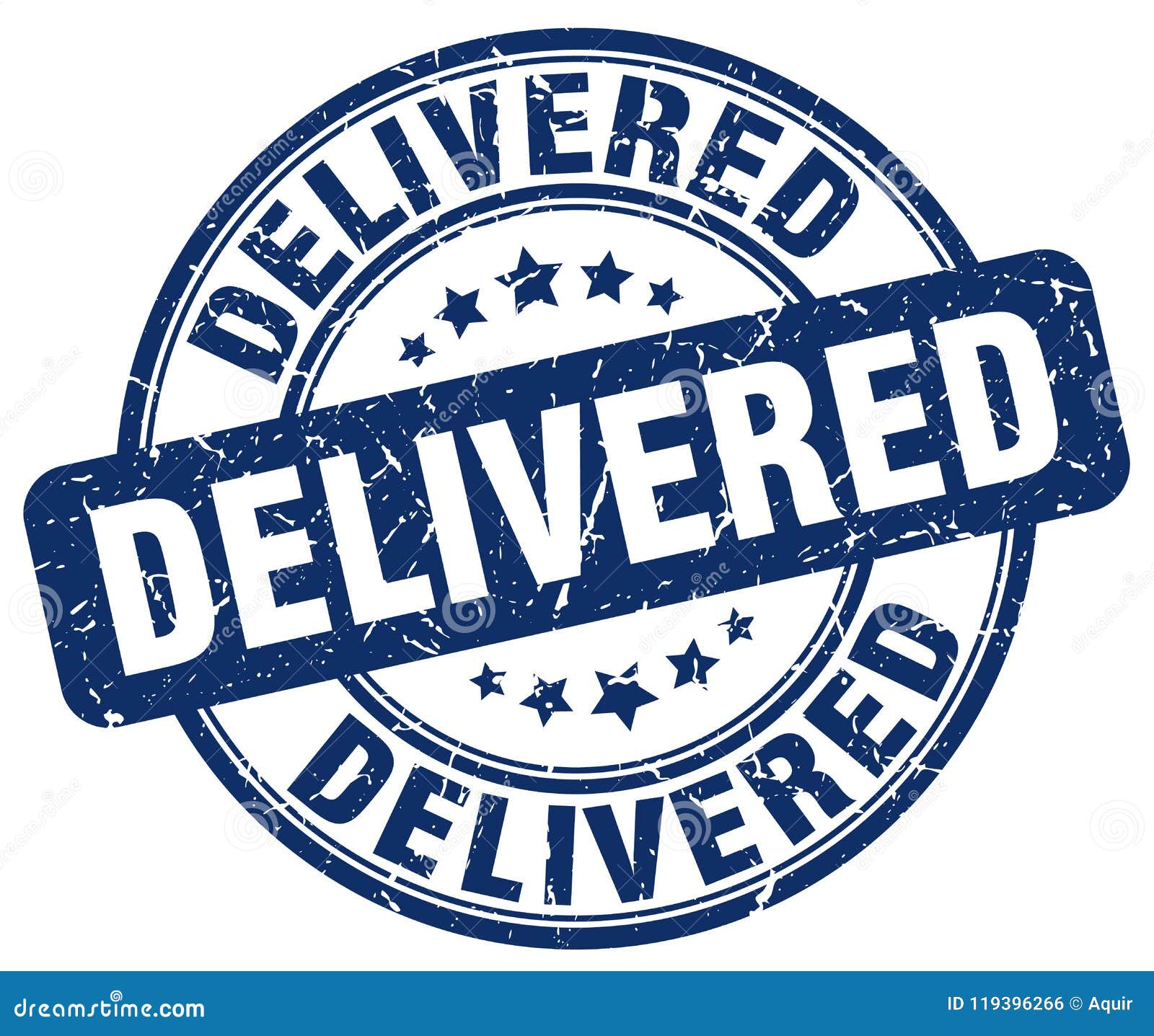 Sello azul entregado ilustración del vector. Ilustración de vector ...