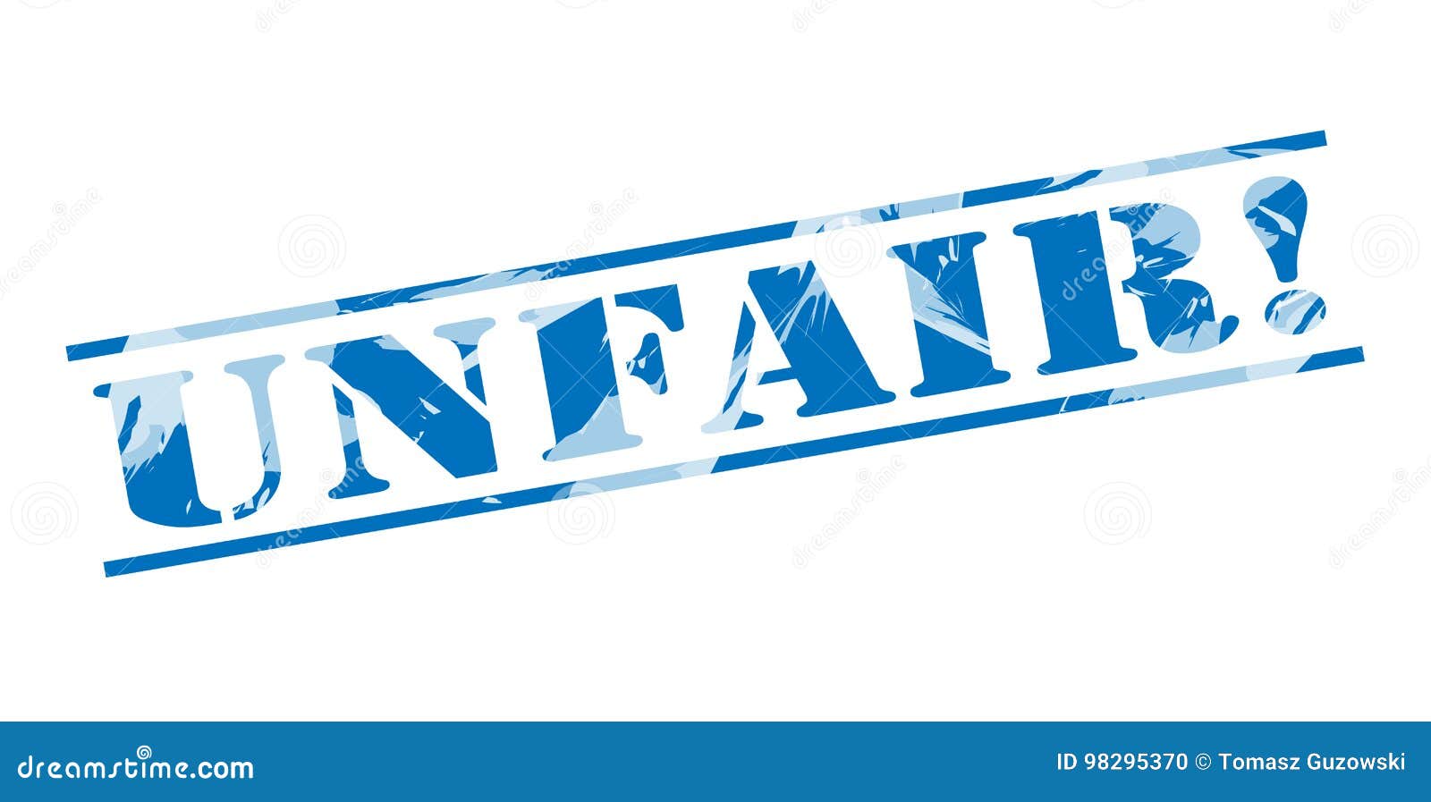 Sello azul injusto stock de ilustración. Ilustración de pegatina - 98295370